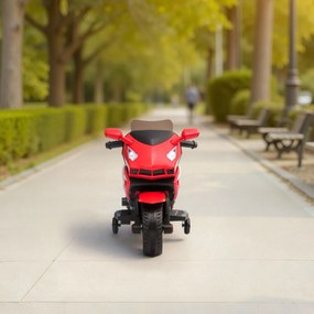 AIYAPLAY Elektrická motorka pro děti, klakson, světla, hudební funkce, 2,5 km/h, červená