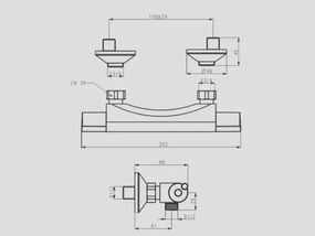 NOVASERVIS sprchová termostatická baterie AQUALIGHT 2560/1,0