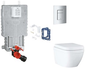 Grohe Uniset - Set předstěnové instalace, klozetu, sedátka SoftClose, tlačítka Skate Cosmopolitan a sady pro vhazování tablet, Triple Vortex, matný chrom SANI15BB2116