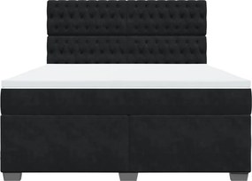Box spring postel s matrací černá 180x200 cm samet 3293286
