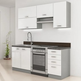 BIANCA sb | horní kuchyňská skříňka 60x60 GN-72 1F (45°) rohová s policemi | 60x60 cm | světle šedá/bílá lesk