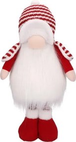 Vánoční dekorace skřítek červená / bílá 87 cm