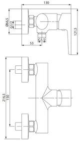 Cersanit S951-577 - Sprchová baterie MODUO černá
