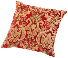 Dekorační polštář RED VELVET BAROQUE GOLD 60 x 60 cm, červeno - zlatý
