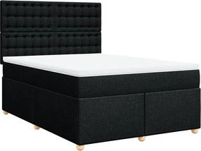 Box spring postel s matrací černá 140x200 cm textil 3291319