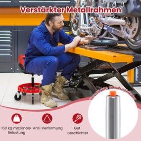 Costway Pojízdná stolička do dílny Mechanická stolička na kolečkách s nastavením