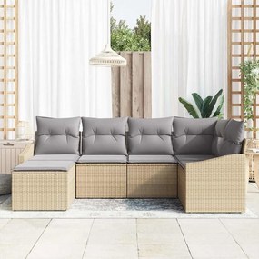 Set pohovek 6 ks Béžová polyratan 3346790