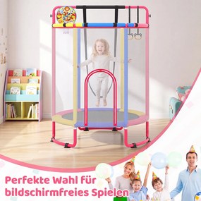 Costway Trampolína pro děti 154 cm 6 v 1 Dětská trampolína s gymnastickou