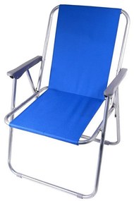 Compass | Skládací kempingová židle modrá/matný chrom | CP0089