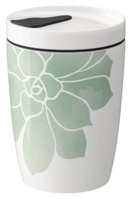 Zeleno-bílý porcelánový cestovní hrnek Villeroy &amp; Boch Like To Go, 290 ml