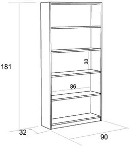 Policový regál D003 š.90 cm, český výrobek