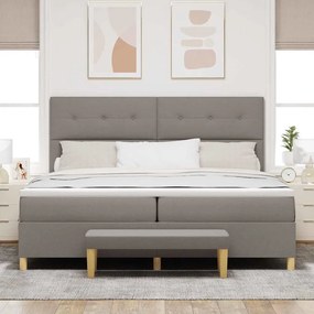 Postel s boxspringem s čelo Taupe 200 x 200 cm textil 3344328