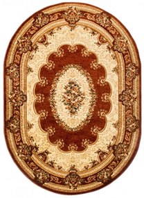 Kusový koberec klasický vzor hnědý ovál 200x300cm