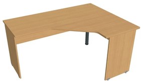 Stůl ergo levý 160*120 cm - Hobis Gate GEV 60 L Dekor stolové desky: buk, Dekor lamino podnože: buk, Barva nohy: černá