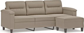 3místná pohovka s podnožkou taupe 180 cm tkanina z mikrovlákno 3201231