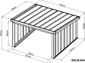 Garáž pro robotickou sekačku BestBerg BBLM-99A / 90 x 93 x 57 cm / antracit