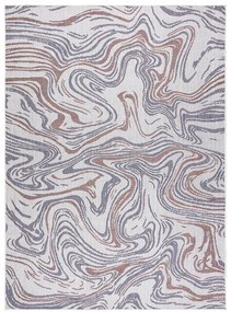 Dywany Łuszczów, Kusový koberec Sion Sisal Waves 2836 ecru/blue/pink – na ven i na doma, 120x170, vícebarevná, chodba / předsíň