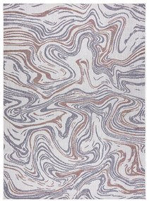 Dywany Łuszczów Kusový koberec Sion Sisal Waves 2836 ecru/blue/pink – na ven i na doma - 140x190 cm