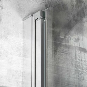 Novoterm Zalamovací otočné sprchové dveře NV-Style DR CHR 80, chrom/transparent - bez vaničky