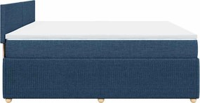 Box spring postel s matrací modrá 200x200 cm textil 3287562