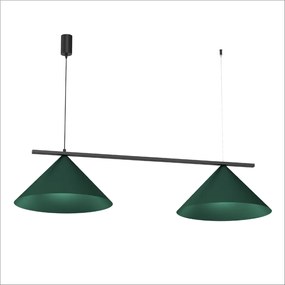 Závěsné svítidlo Capital, 2x zelené kovové stínítko, (fi 46cm), gr