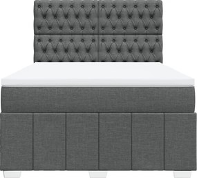 Box spring postel s matrací tmavě šedá 140x200 cm textil 3293999
