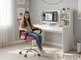 Dětská židle LORDANO - růžová síťovina