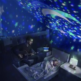 HJ LED projektor hvězdné oblohy do zásuvky / na baterie, noční světýlko