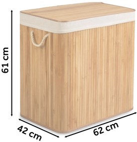 Bambusový proutěný koš na prádlo s víkem 150 l Massido ekologický úložný box