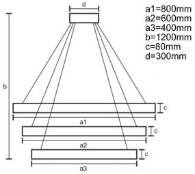 LED Stmívatelný lustr na lanku LED/170W/230V 3000-6500K + dálkové ovládání