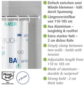 Tyč na sprchový závěs ve stříbrné barvě 110 - 185 cm – Wenko
