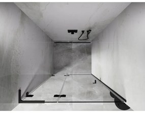 Mexen, Mexen Lunar L levé otočné sprchové dveře 105 cm, transparentní, pistolový kov - 834L-105-000-95-00-L