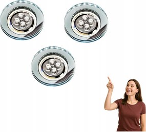 Sada tří zapuštěných svítidel s Led páskem SS-23 Ch/tr+wh 99-5477