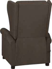 Polohovací křeslo tmavě hnědé textil 340954