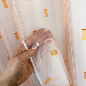 Voálová záclona s olůvkem meruňková kostka metráž Ervi 960-04