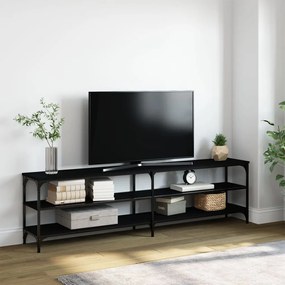826754 vidaXL TV skříňka černá 180 x 30 x 50 cm kompozitní dřevo a kov
