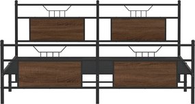 Kovový rám postele bez matrace hnědý dub 183 x 213 cm 3325104