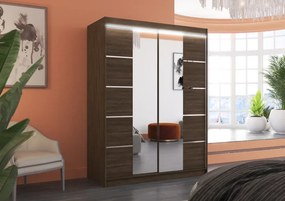 Posuvná skříň se zrcadlem a LED osvětlením NORDIC 150