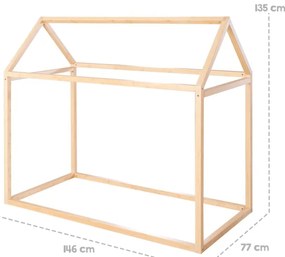 Domečková dětská postel v přírodní barvě 70x140 cm Montessori – Roba