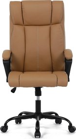 Autronic Židle kancelářská, krémová ekokůže, kovový kříž KA-Y386 CRM