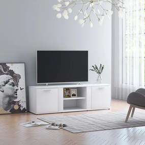 TV stolek bílý 120 x 34 x 37 cm dřevotříska - Default Title