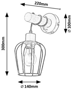 Rabalux 5244 - Nástěnné svítidlo FABIAN 1xE27/40W/230V