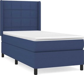 Box spring postel s matrací modrá 90x190 cm textil 3131399
