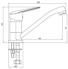 Deante Boro, stojánková umyvadlová baterie s otočným ramenem, černá matná, BMO_N26M