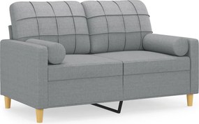 2místná pohovka s polštáři světle šedá 120 cm textil 3200774