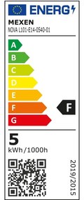 Mexen Nova, LED žárovka E14, G45, 5W, neutrální - 4000K, 525 lm - L101-E14-0540-01