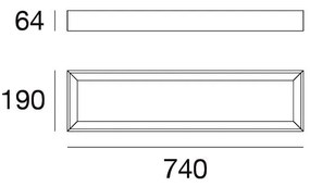 Linea Light CA008DWHMDI Tara dimmable, bílé stropní svítidlo, 28W LED 2700K stmívatelné phase-cut, 74x19cm