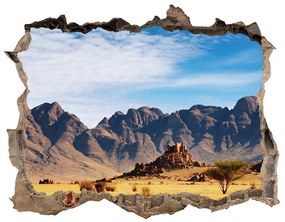 Wallmuralia Díra 3D ve zdi nálepka Skály Namibie 95x64 cm