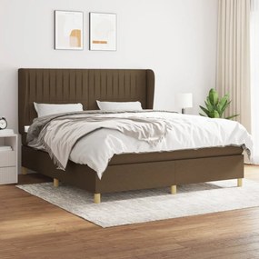 Box spring postel s matrací tmavě hnědá 160x200 cm textil 3128696