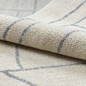 Dywany Łuszczów, Kusový koberec Fusion 0806 cream/l. grey, 80x150, bílá, kancelář